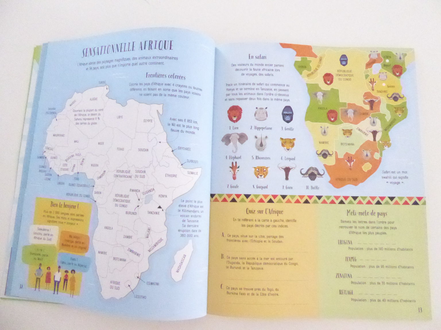 "Cahiers d'activités-Cartes du monde", Editions Usborne