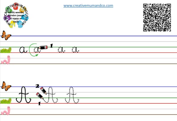 [PDF] Apprendre à bien écrire en lettres cursives-Support pédagogique avec QR code et vidéo de ...